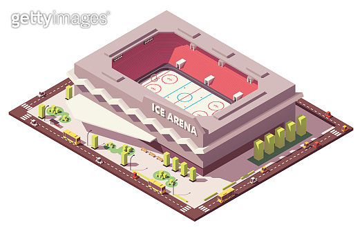 Vector isometric low poly ice hockey rink 이미지 (951172990) - 게티이미지뱅크