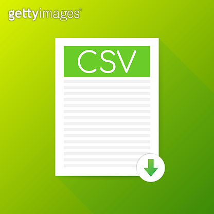 Download CSV button. Downloading document concept. File with CSV label ...
