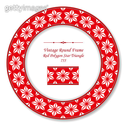 Vintage Round Retro Frame red polygon star geometry triangle ...