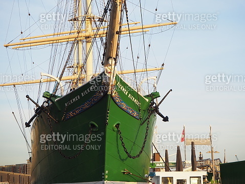 Hamburg, Germany. The Rickmer Rickmers. It is a sailing ship (three ...