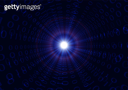 Blue binary code burst abstract background vector illustration ...