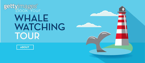 Travel banner Whale watching design template 이미지 (1015197788) - 게티이미지뱅크