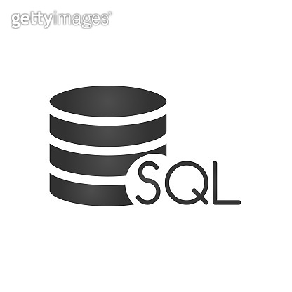 SQL Database, Server Isolated Flat Web Mobile Icon with SQL word ...