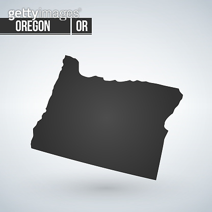Vector map Oregon. Isolated vector Illustration. Black on White ...