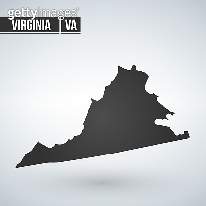 Virginia vector map silhouette isolated on white background. High ...