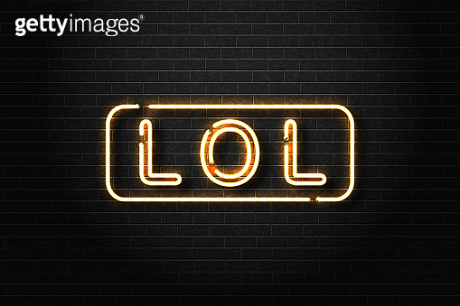 Vector realistic isolated neon sign of LOL logo for decoration and ...