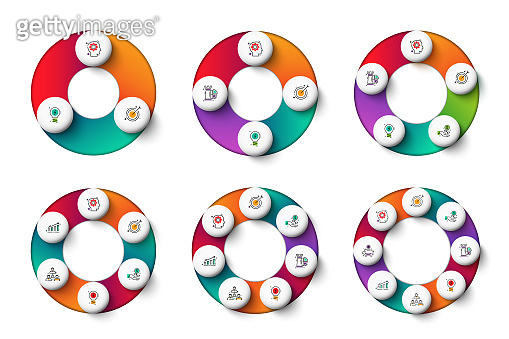 Vector gradient circle elements for infographic. Template for cycle ...