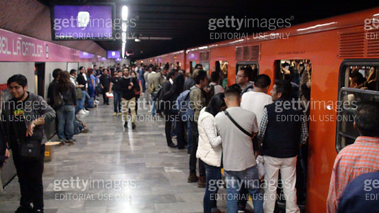People At Mexico City Underground Metro Station Platform Scene During ...