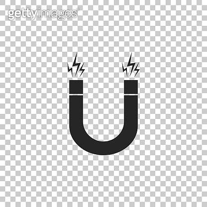 Magnet icon isolated on transparent background. Horseshoe magnet ...