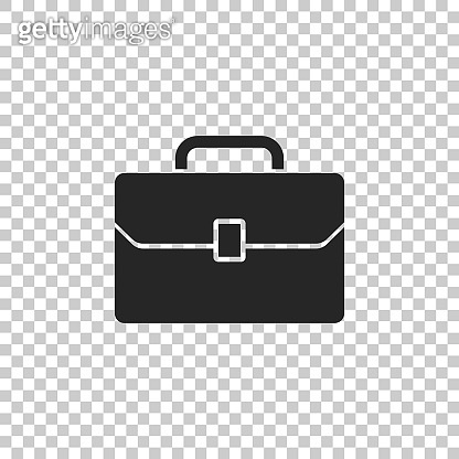 Briefcase icon isolated on transparent background. Business case sign ...