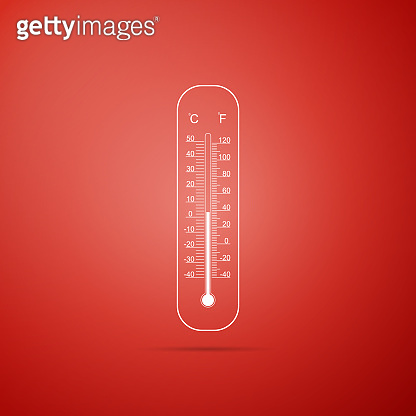 Celsius and fahrenheit meteorology thermometers measuring heat and cold ...