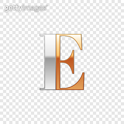 Vector graphic elegant silver and gold impossible font, symbol ...