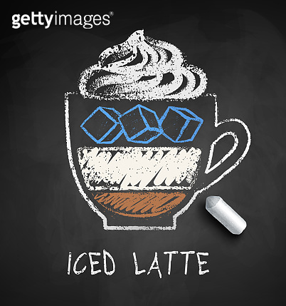 Vector sketch of Iced Latte coffee (1083762000) 일러스트, 무료 일러스트, 아이콘, 무료 ...