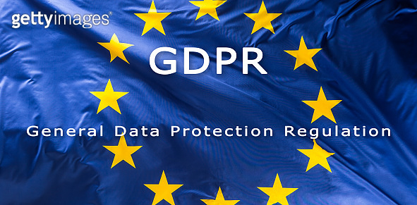 European Union flag with text GDPR - General Data Protection Regulation ...