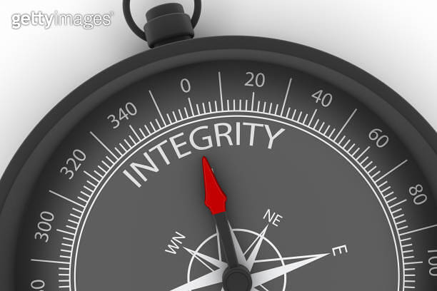 Compass Arrow Pointing to Integrity 이미지 (956272552) - 게티이미지뱅크