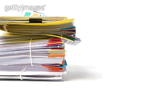 Stack of Documents isolated on white background 이미지 (1019499754) - 게티이미지뱅크