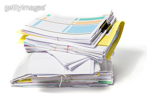 Stack of Documents isolated on white background 이미지 (1058033204) - 게티이미지뱅크