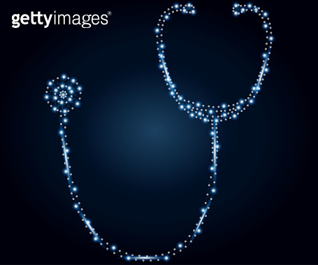 Medicine stethoscope, isolated. World Health Day. Abstract vector ...