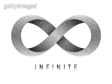 Stippled Infinite sign. Mobius strip symbol. Vector illustration ...