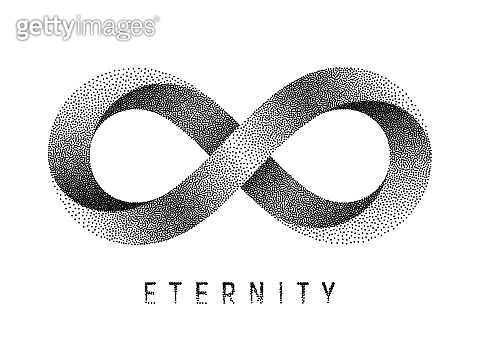 Stippled Eternity sign. Mobius strip symbol. Vector illustration ...