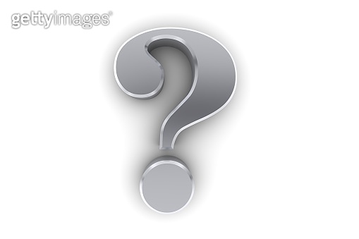 question mark silver 3d interrogation point punctuation mark ask sign ...