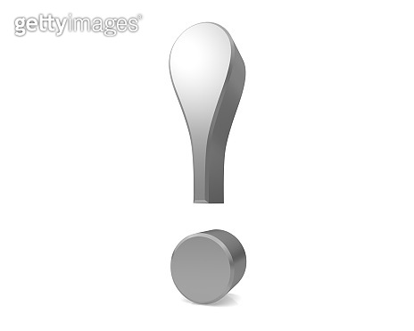 exclamation point 3d silver exclamation mark warnnig sign advice symbol ...