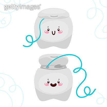 Set with cute dental floss, open and closed 이미지 (947039604) - 게티이미지뱅크