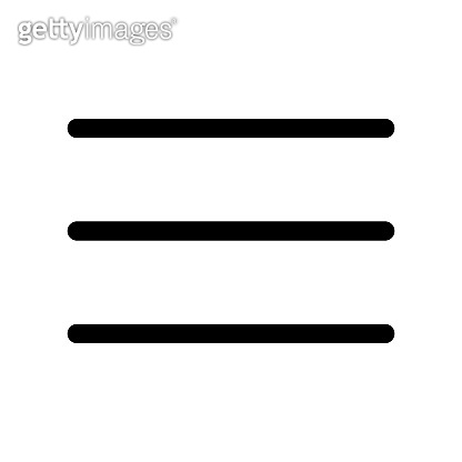 Three bar line icon. Symbol of menu. Outline modern design element. Simple black flat vector ...