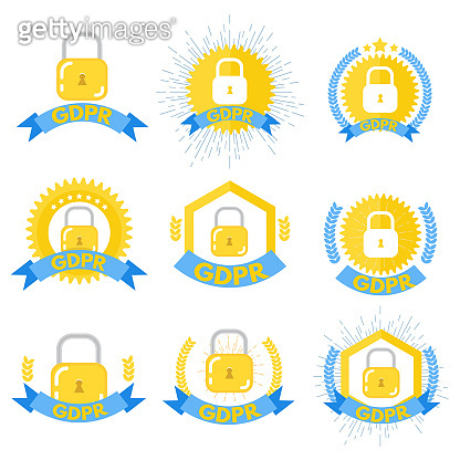 General Data Protection Regulation - GDPR logos set. Vector ...