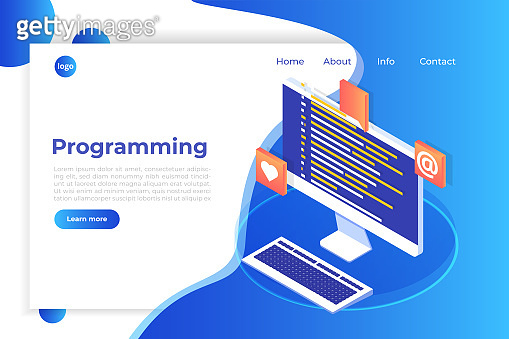Coding, Software development, programming isometric concept, program ...