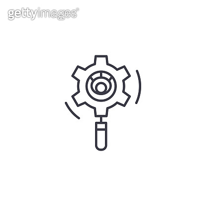 Project analysis linear icon concept. Project analysis line vector sign ...