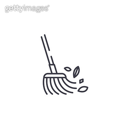 Floor sweeping linear icon concept. Floor sweeping line vector sign ...