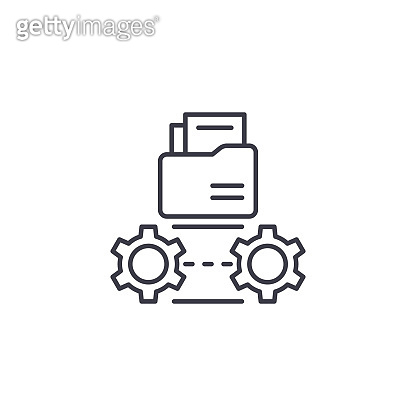 Documents processing linear icon concept. Documents processing line ...