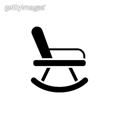 Rocking chair black icon concept. Rocking chair flat vector symbol ...
