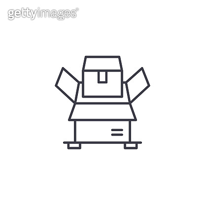 Package parcel linear icon concept. Package parcel line vector sign ...