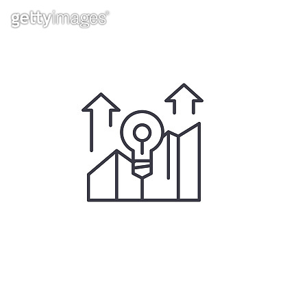 Successful project linear icon concept. Successful project line vector ...