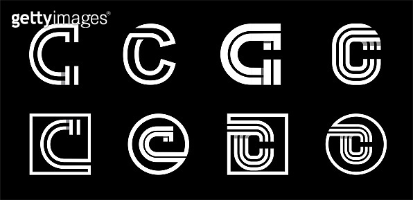 Capital letter C. Modern set for monograms, logos, emblems, initials ...