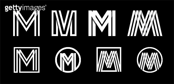 Capital letter M. Modern set for monograms, logos, emblems, initials ...