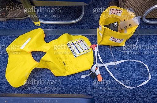 Passenger airplane RYANAIR airline. Contents Demo kit for pre-flight ...