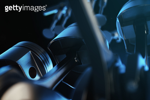 3d illustration of an internal combustion engine. Engine parts ...