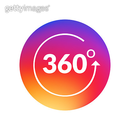 Angle 360 degrees sign icon. Geometry math symbol. Full rotation ...