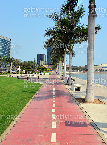 Luanda - bike path on the waterfront avenue, Luanda Bay - Avenida ...