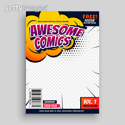 awesome comic book cover page design template (1014144394) 일러스트, 무료 ...
