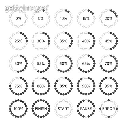 Dot round progress bar. (1020037570) 일러스트, 무료 일러스트, 아이콘, 무료 아이콘 - 게티이미지뱅크