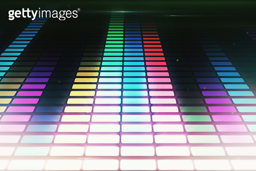 Coloprful audio equalizer background, music control levels 3d ...