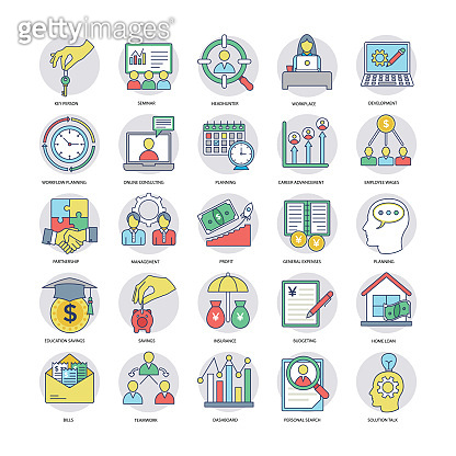 A Pack Of Flat Business Icons 이미지 (931800716) - 게티이미지뱅크