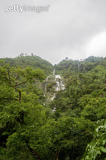 Part of Pitugro Waterfall(Petro Lo Su) or Heart Waterfall,the highest ...