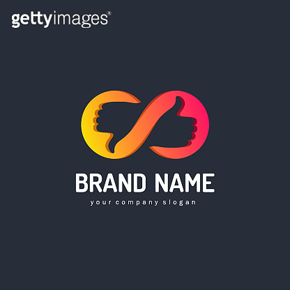 Like and dislike hand sign. Infinity. Rate me vector design template ...