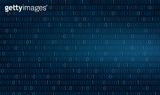 Binary Blue background Blue digital binary data code on screen abstract information technology ...