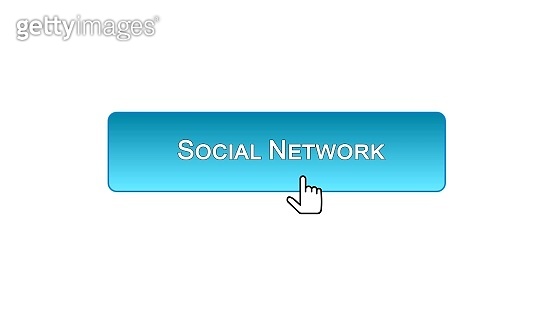 Social network web interface button clicked with mouse cursor, blue color (947989496) 일러스트, 무료 ...